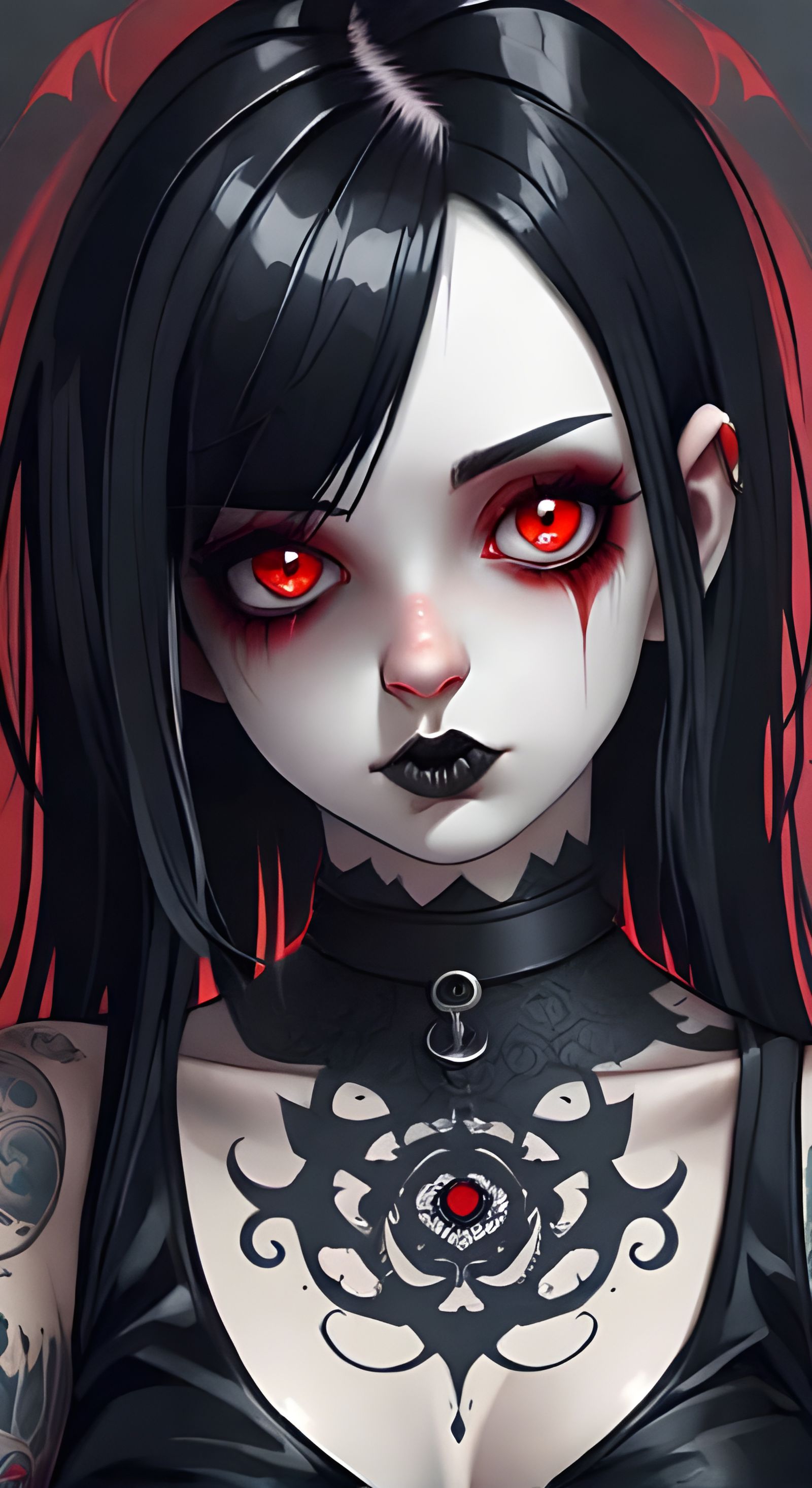 Beautiful Goth Girl Portrait - AI Generated Artwork - NightCafe Creator