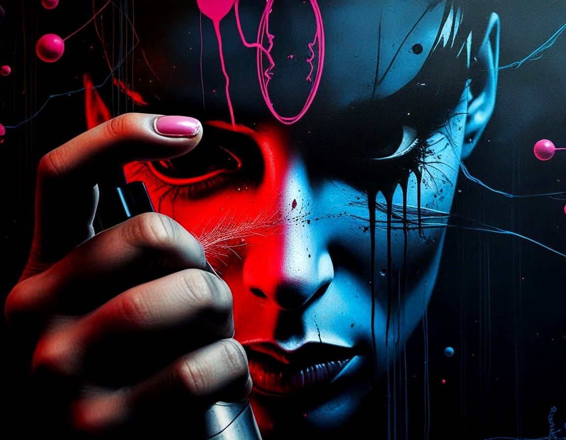 an edgy dark spray painting - Dark and Moody Spray Painting...