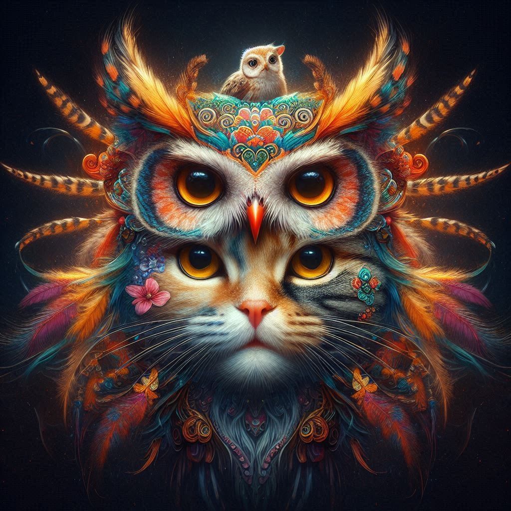 Owl Kitty 1 - AI Generated Artwork - NightCafe Creator