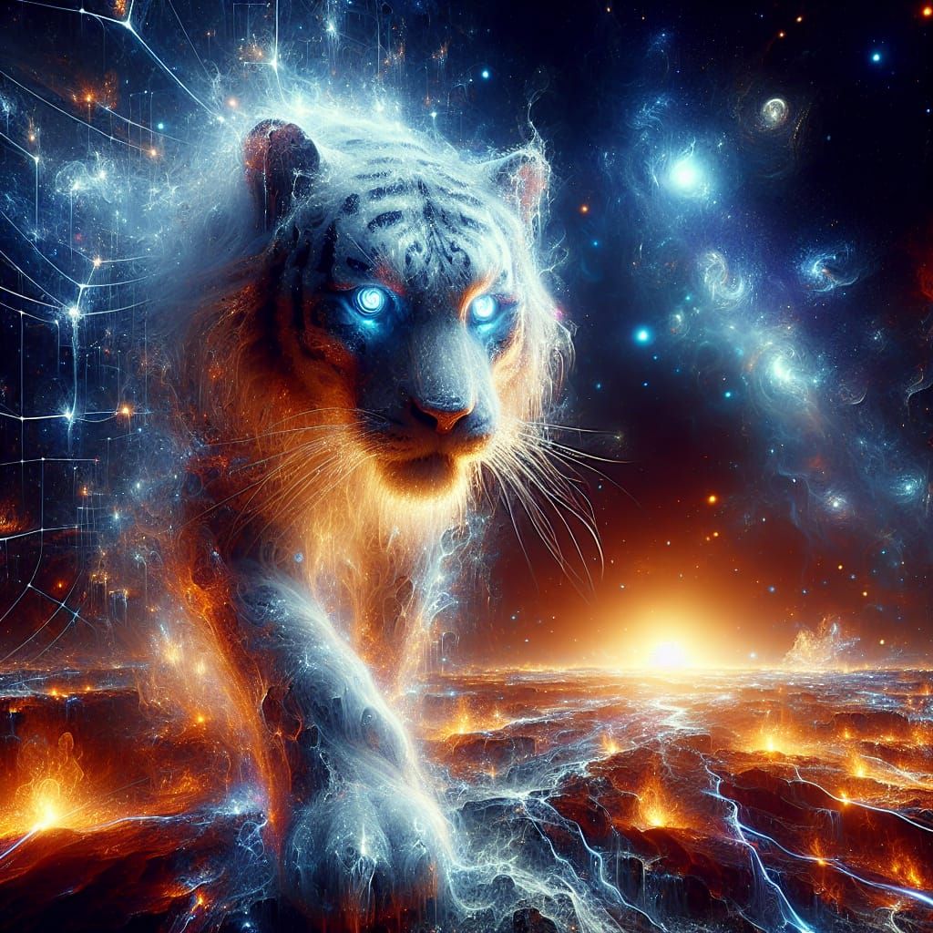 Cosmic Tiger - AI Generated Artwork - NightCafe Creator