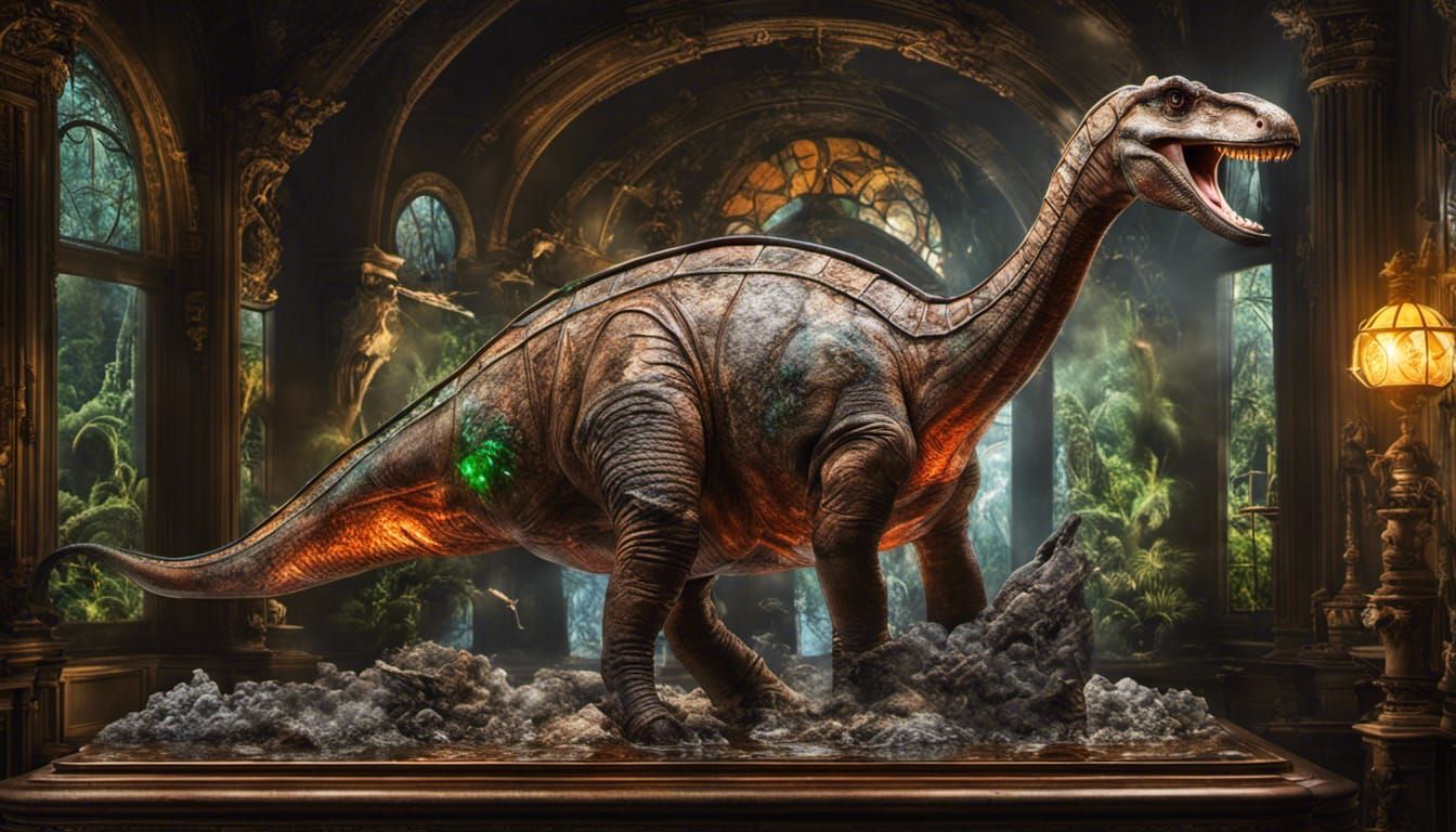 Brontosaurus Dinosaur Museum Exhibit - AI Generated Artwork - NightCafe ...