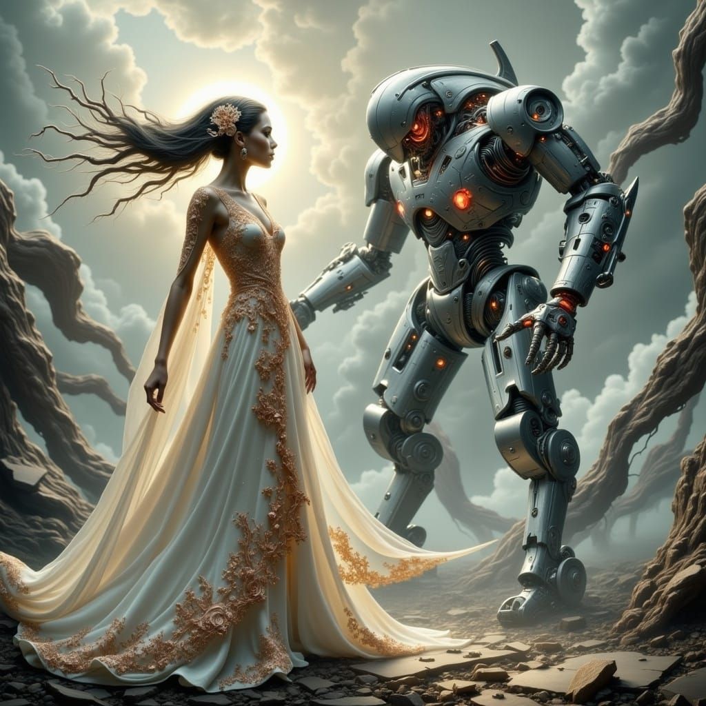Robot vs Android War - Mechanical Goddess Emerges Amidst Clo...