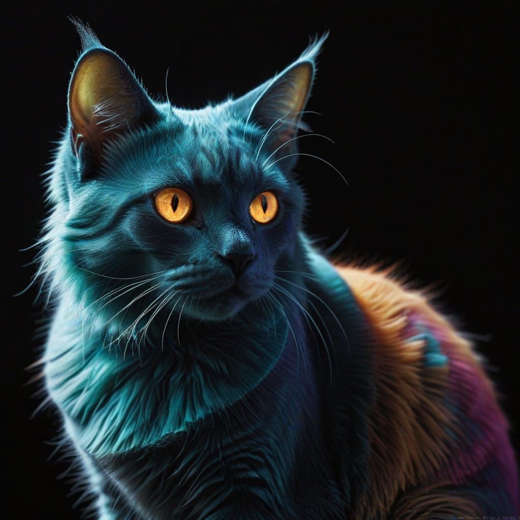 spectral cat - Spectral Feline Form in Ethereal Glow