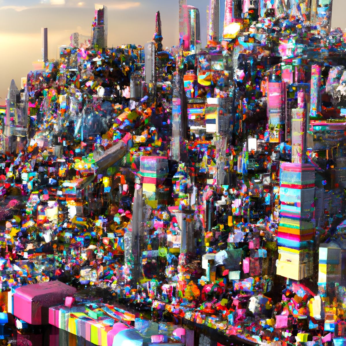 static noise cityscape - AI Generated Artwork - NightCafe Creator