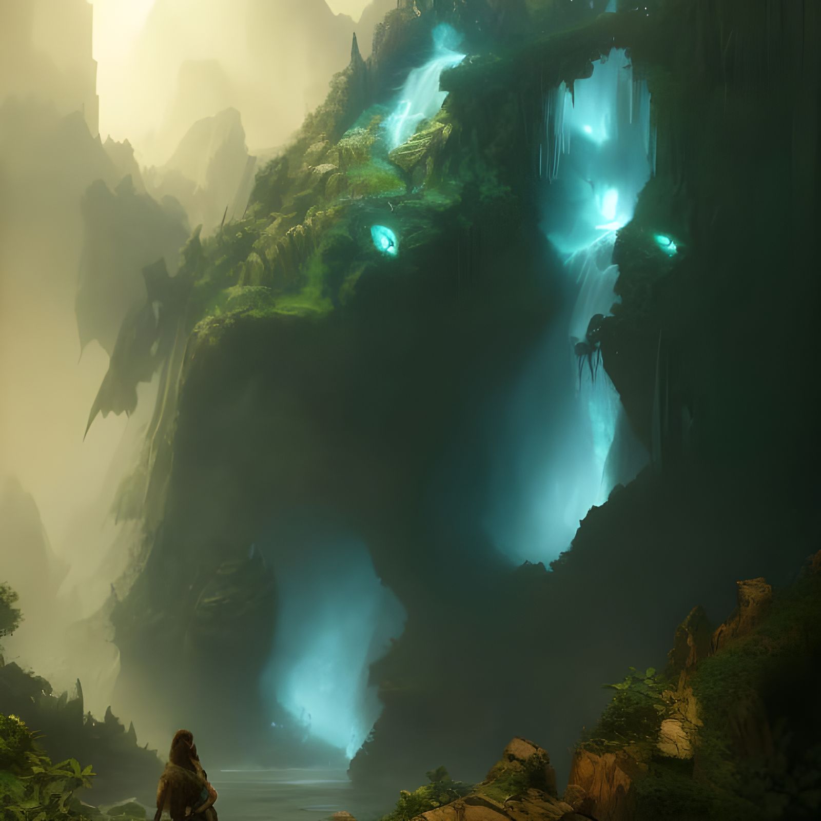 Alien Lizard cave entry to center of earth - AI Generated Artwork ...