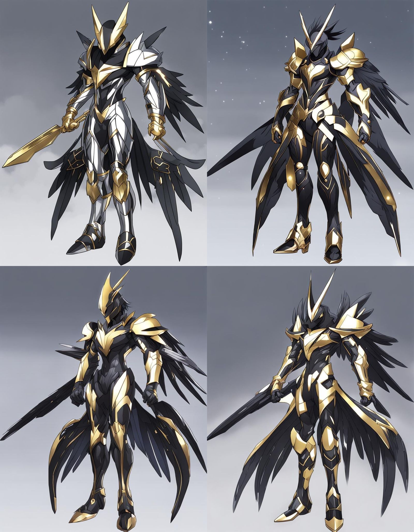 Metallic Black, Metallic Gold, Raven, - AI Generated Artwork ...