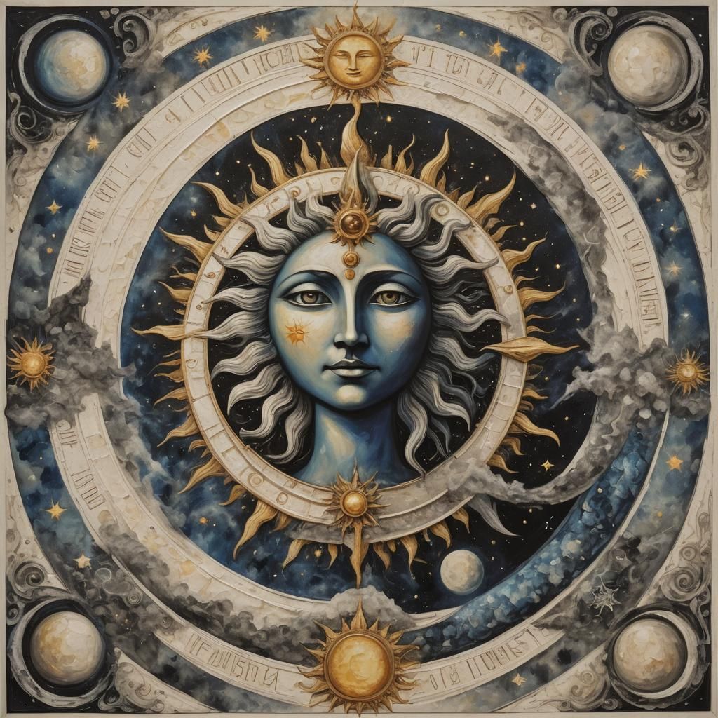 The art of alchemy the sun and moon embrace - AI Generated Artwork ...