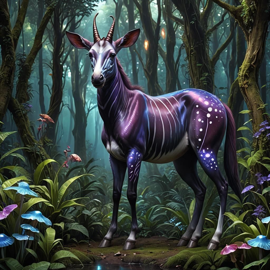 Mythical Okapi - AI Generated Artwork - NightCafe Creator
