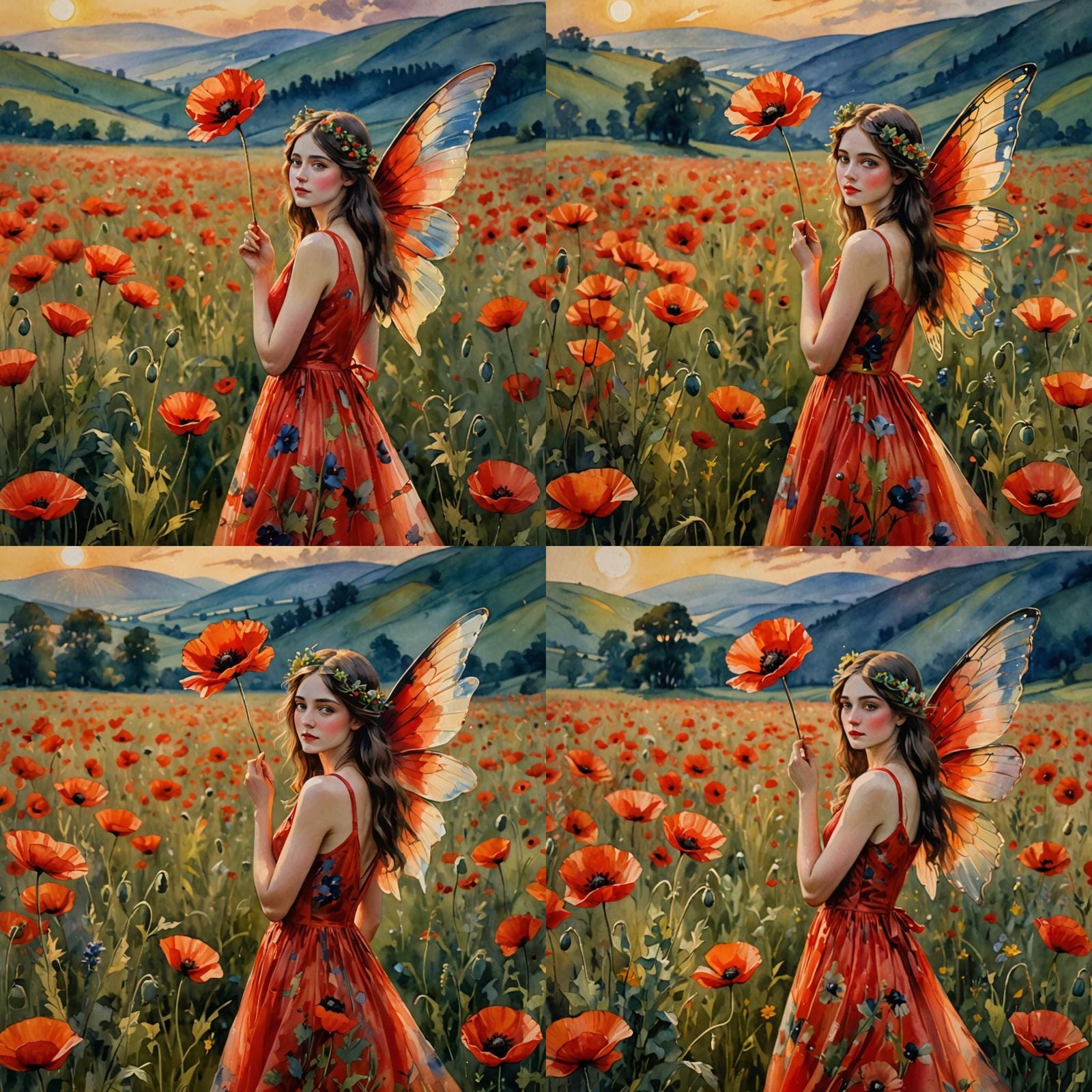 Fairy with poppy - AI Generated Artwork - NightCafe Creator