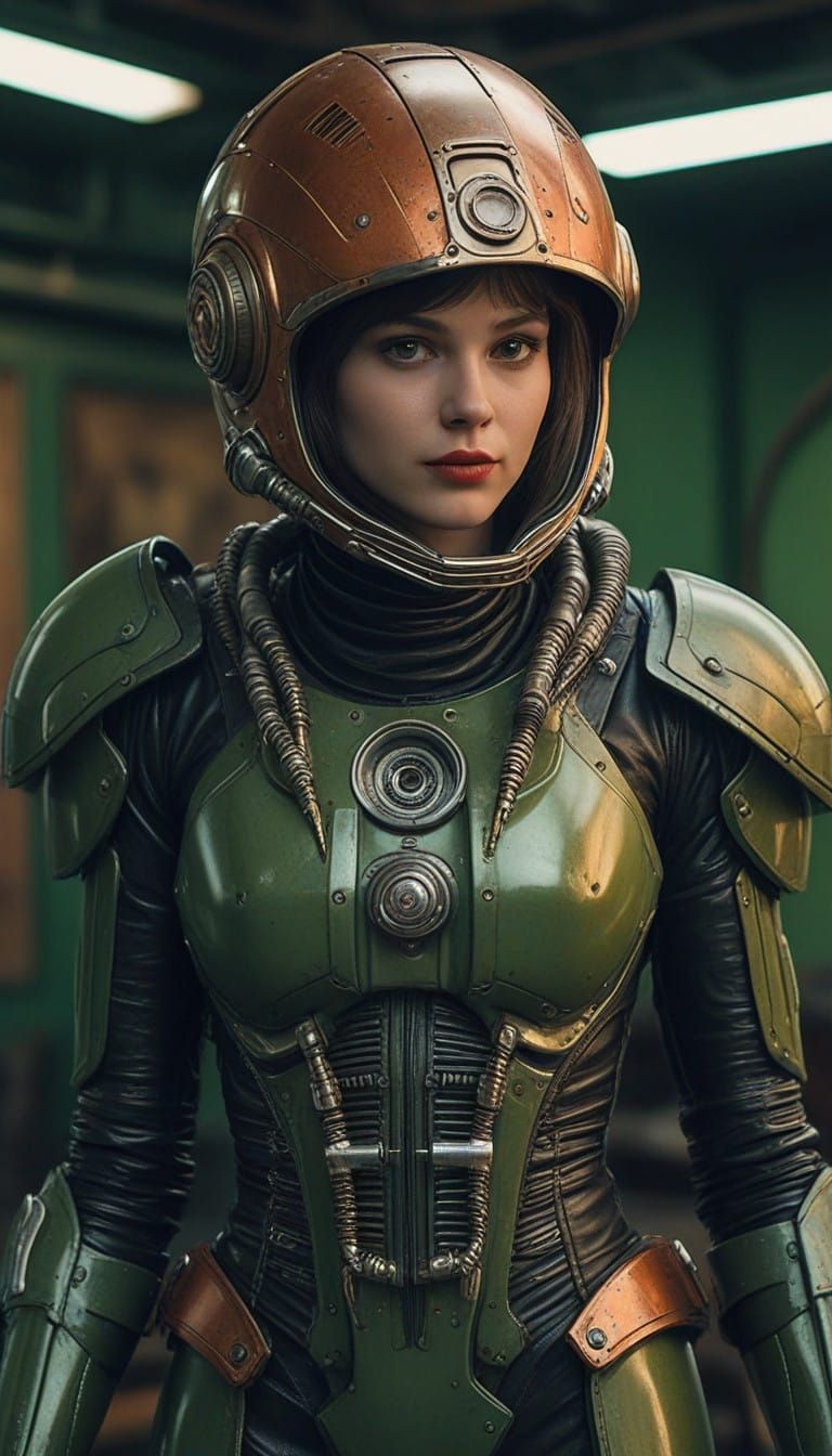 Steampunk Space Adventurer in Retro-Futuristic Por... - AI Art