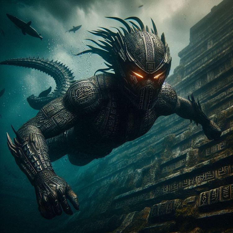 Aztec Crocodile warrior - AI Generated Artwork - NightCafe Creator