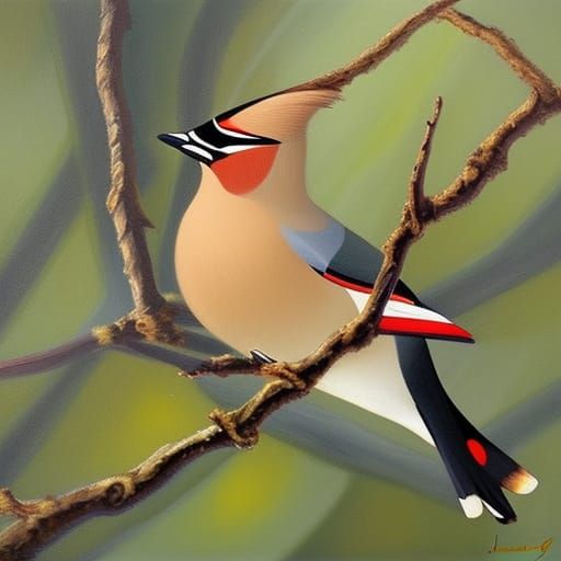 Bohemian Waxwing - AI Generated Artwork - NightCafe Creator