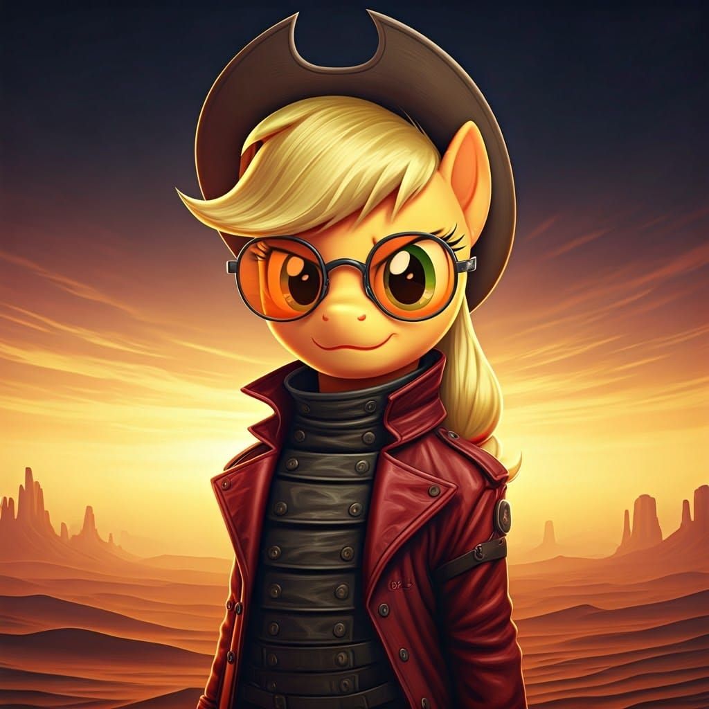 Vash the Stampede Pony in Red Trench Coat, Desert ... - AI Art