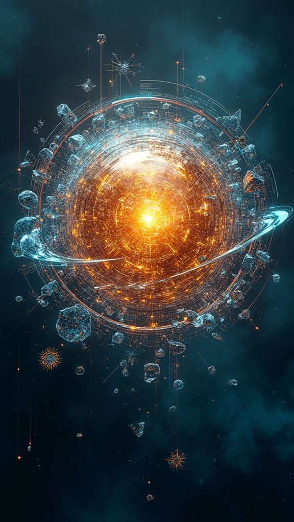 AI by DeepSeek - Radiant AI Entity in Cosmic Void