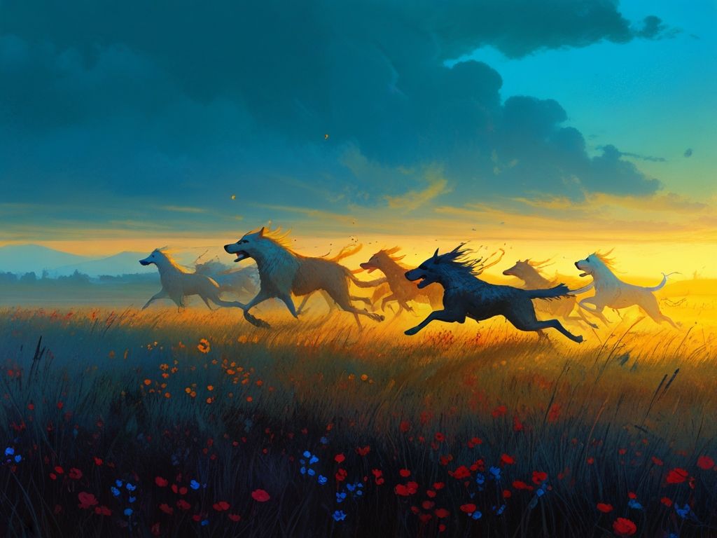 running with the wolves - AI Generated Artwork - NightCafe Creator