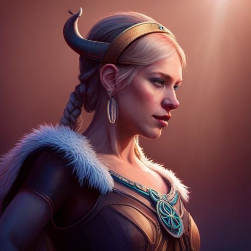 beautiful viking woman singing on stage at the opera - AI Generated ...