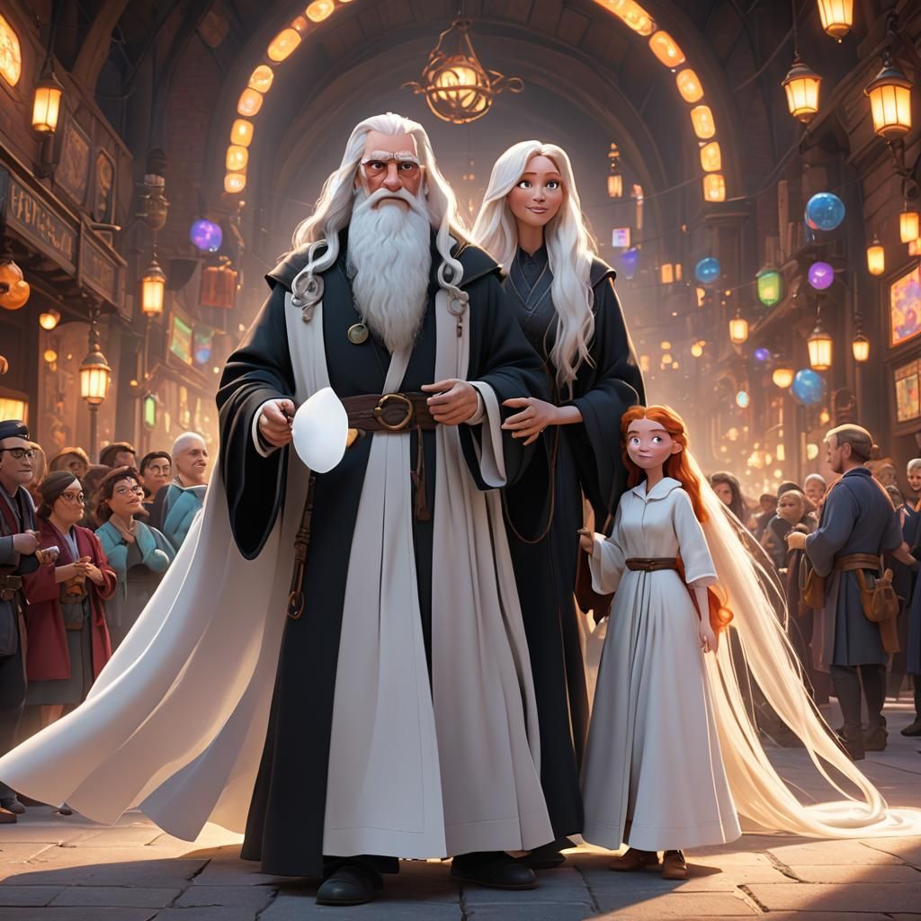 Wizard and his apprentice daughters - AI Generated Artwork - NightCafe Creator