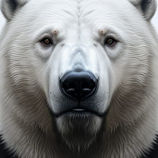 here i am - Distorted Polar Bear Portrait in Avant-Garde Sty...