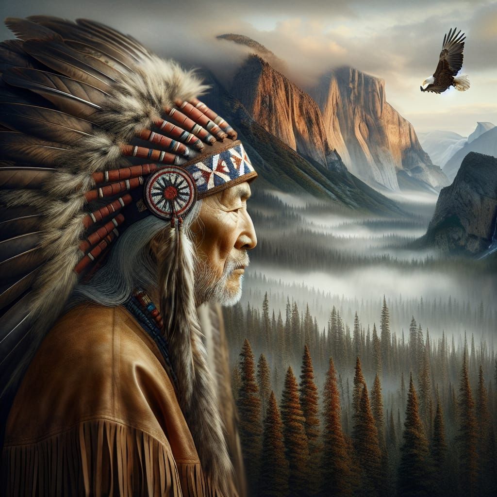 A mature Native American man, likely of Indigenous North American ...