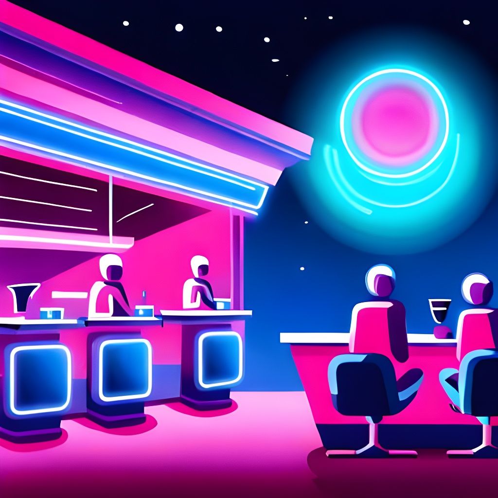 Synthwave Space Coffee Shop - AI Generated Artwork - NightCafe Creator