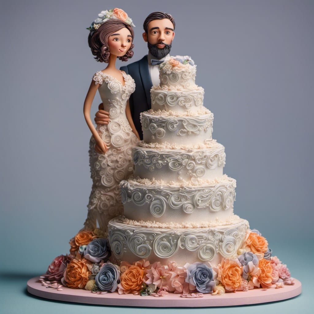 Wedding Cake Topper - AI Generated Artwork - NightCafe Creator