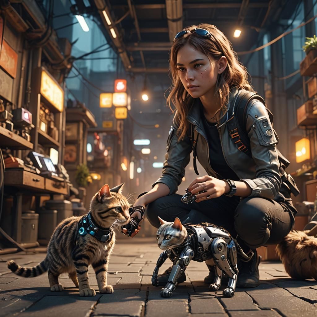 My cyborg cat - AI Generated Artwork - NightCafe Creator
