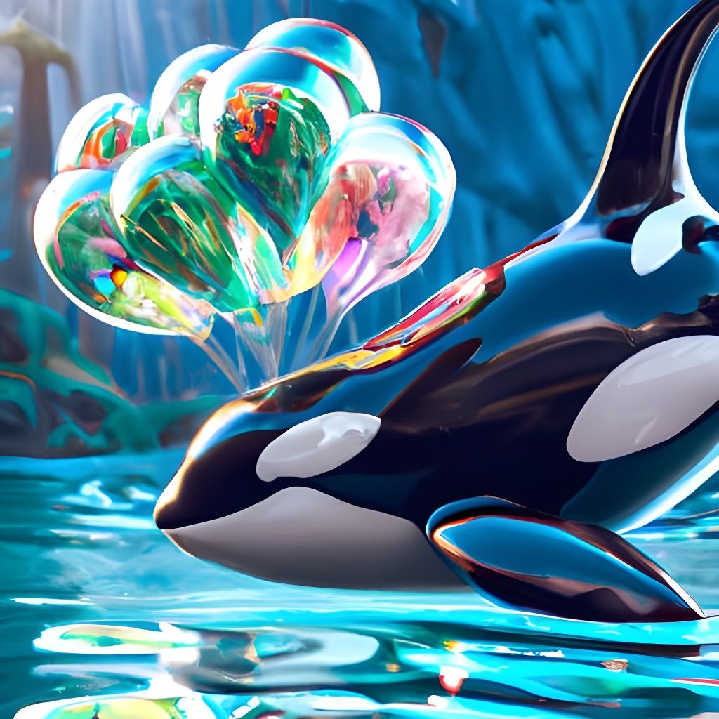 Orca Loves Balloons - AI Generated Artwork - NightCafe Creator