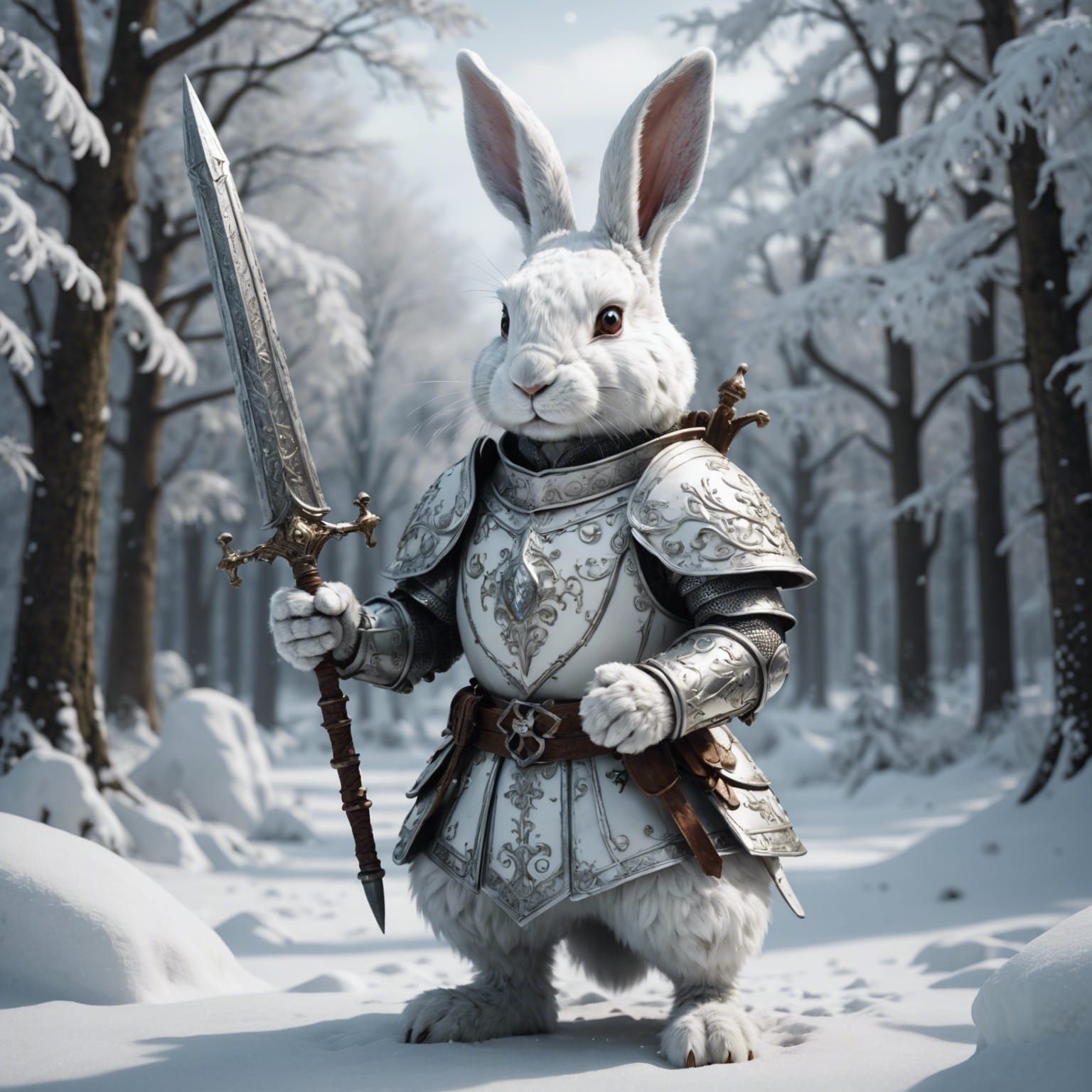 White Rabbit the white knight - AI Generated Artwork - NightCafe Creator