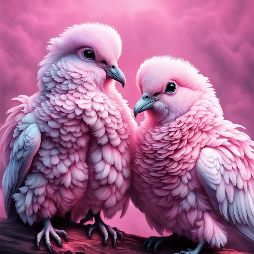 Pink doves of Mauritius - AI Generated Artwork - NightCafe Creator