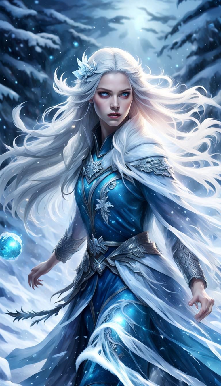 A girl made of ice and snow - AI Generated Artwork - NightCafe Creator