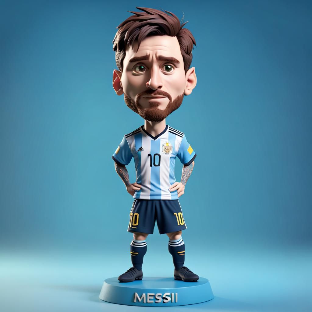 Leo Messi bobblehead, Argentina uniform, highly detailed - AI Generated ...