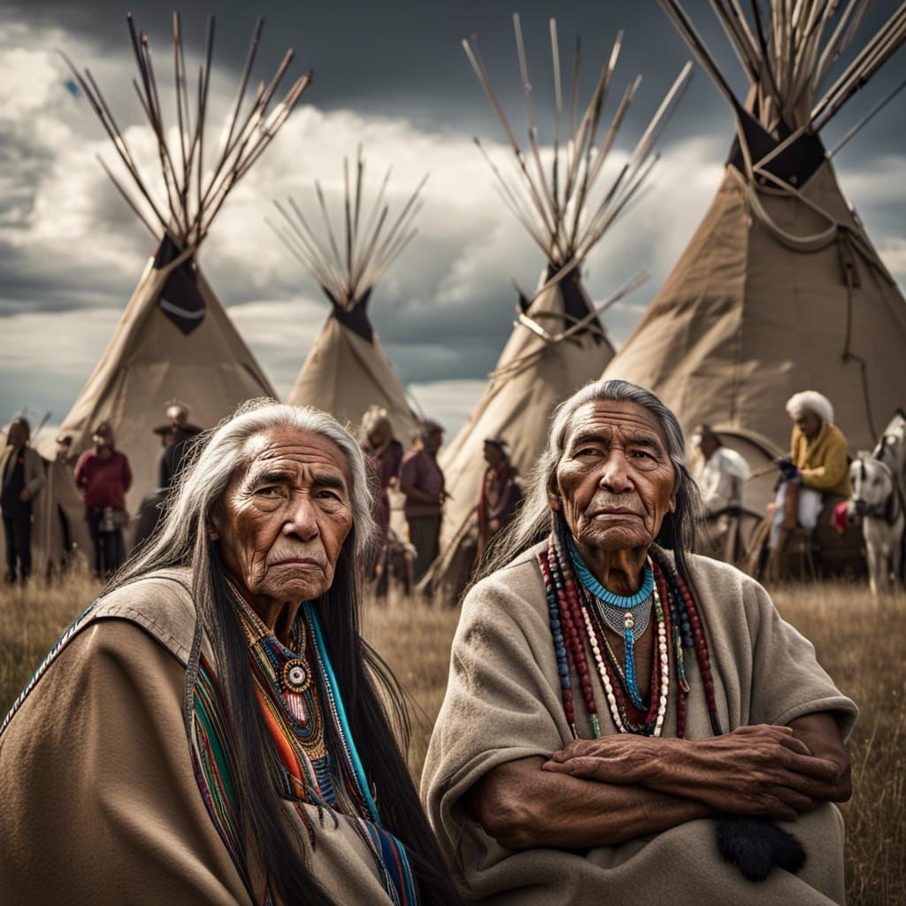 Lakota Sioux Elders in their Ancestral Lands - AI Generated Artwork - NightCafe Creator