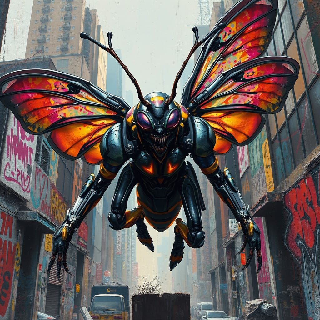 Insect-like superhero - Insectoid Superhero Emerges from Cit...
