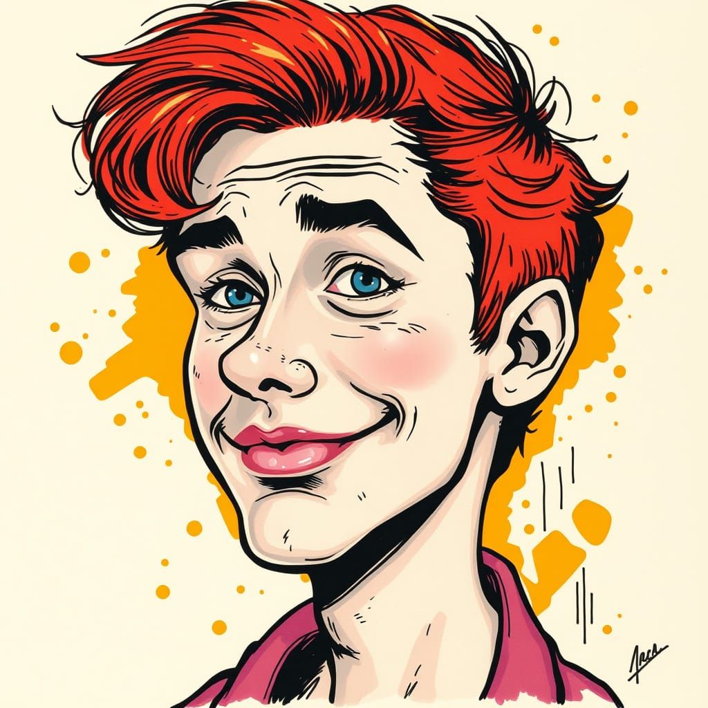 Pop-art Colorful Bold Lines. Tom Fedro style. Whimsical, portrait of a ...