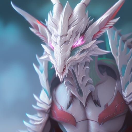 large dragon, gray eyes, large horns, 8k resolution, portrait, CGI ...