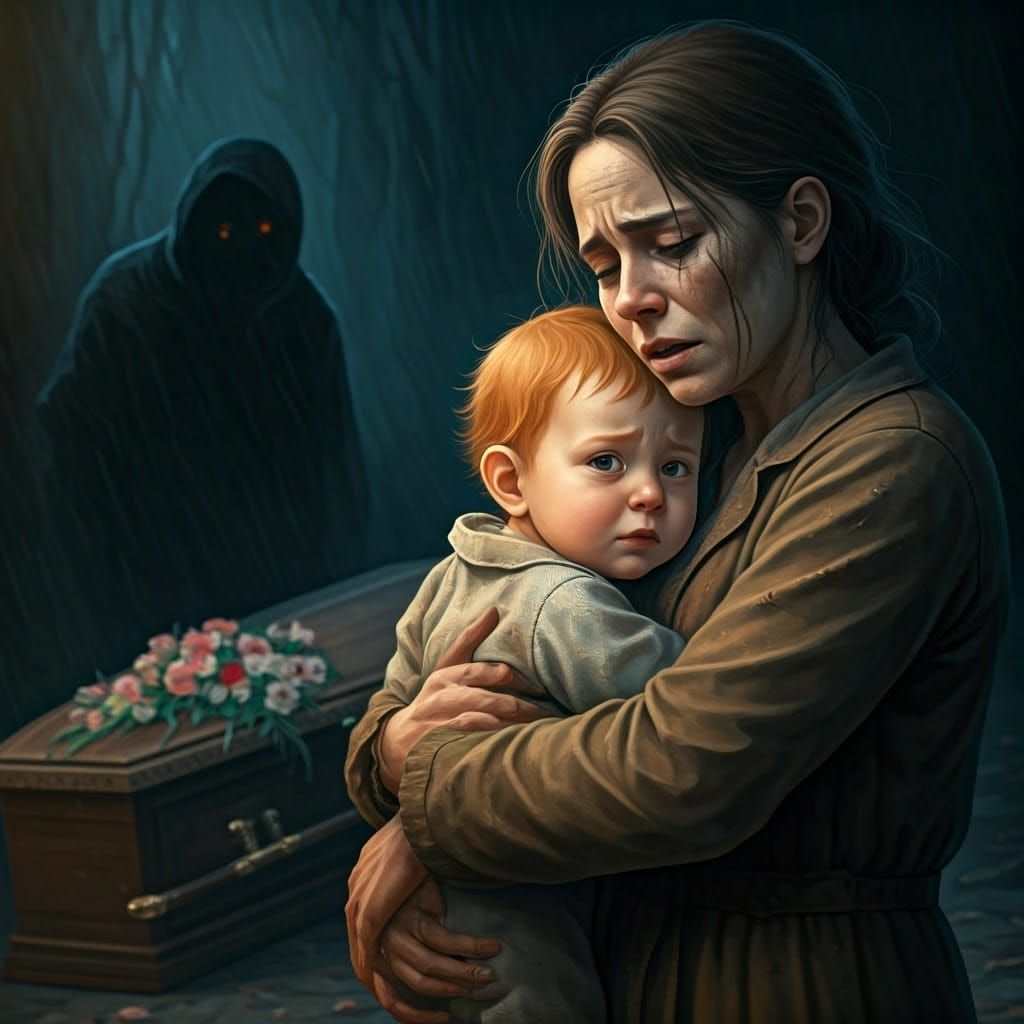 Mother's Bittersweet Reunion with Ginger Baby in H... - AI Art