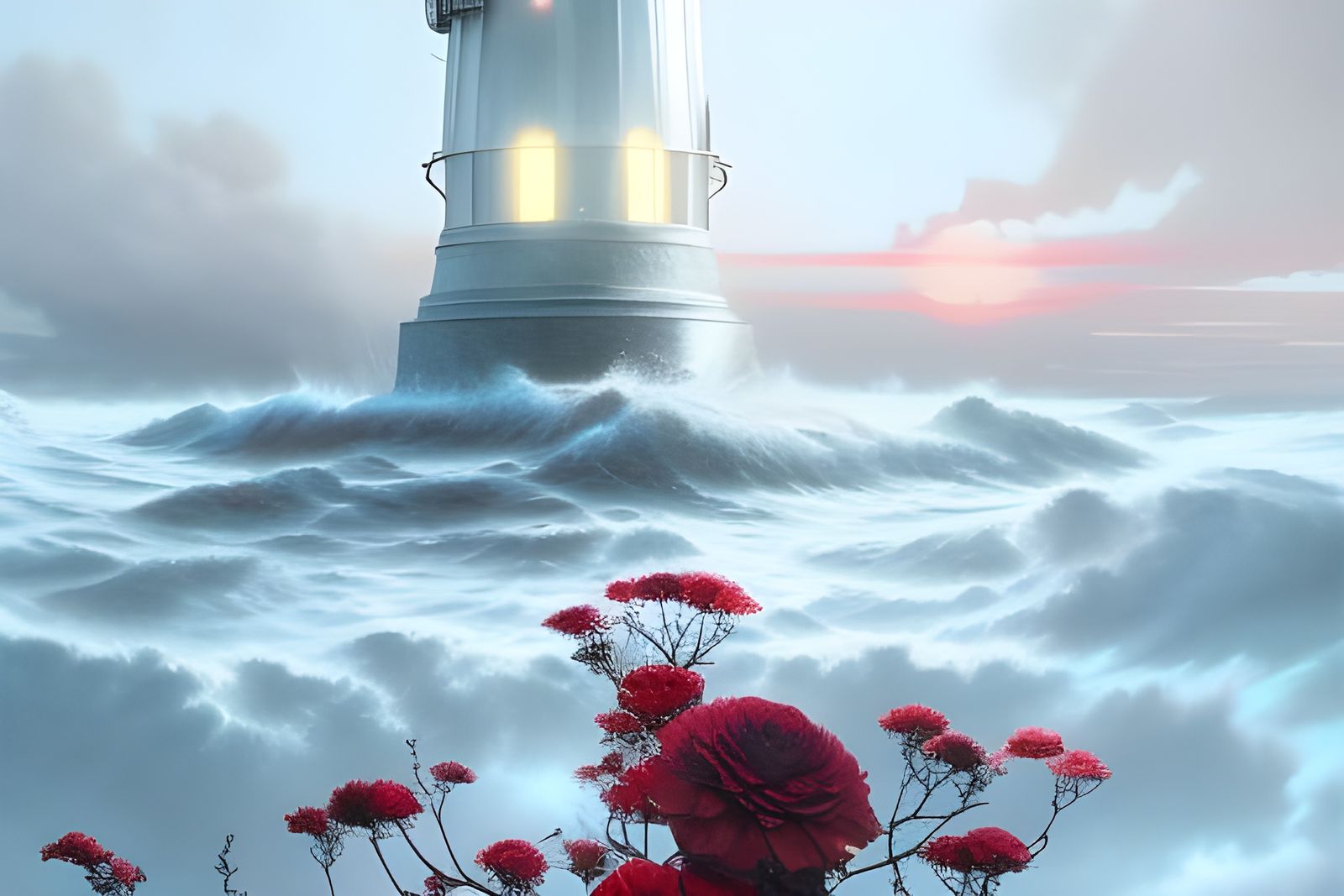 Lighthouse above the clouds - AI Generated Artwork - NightCafe Creator