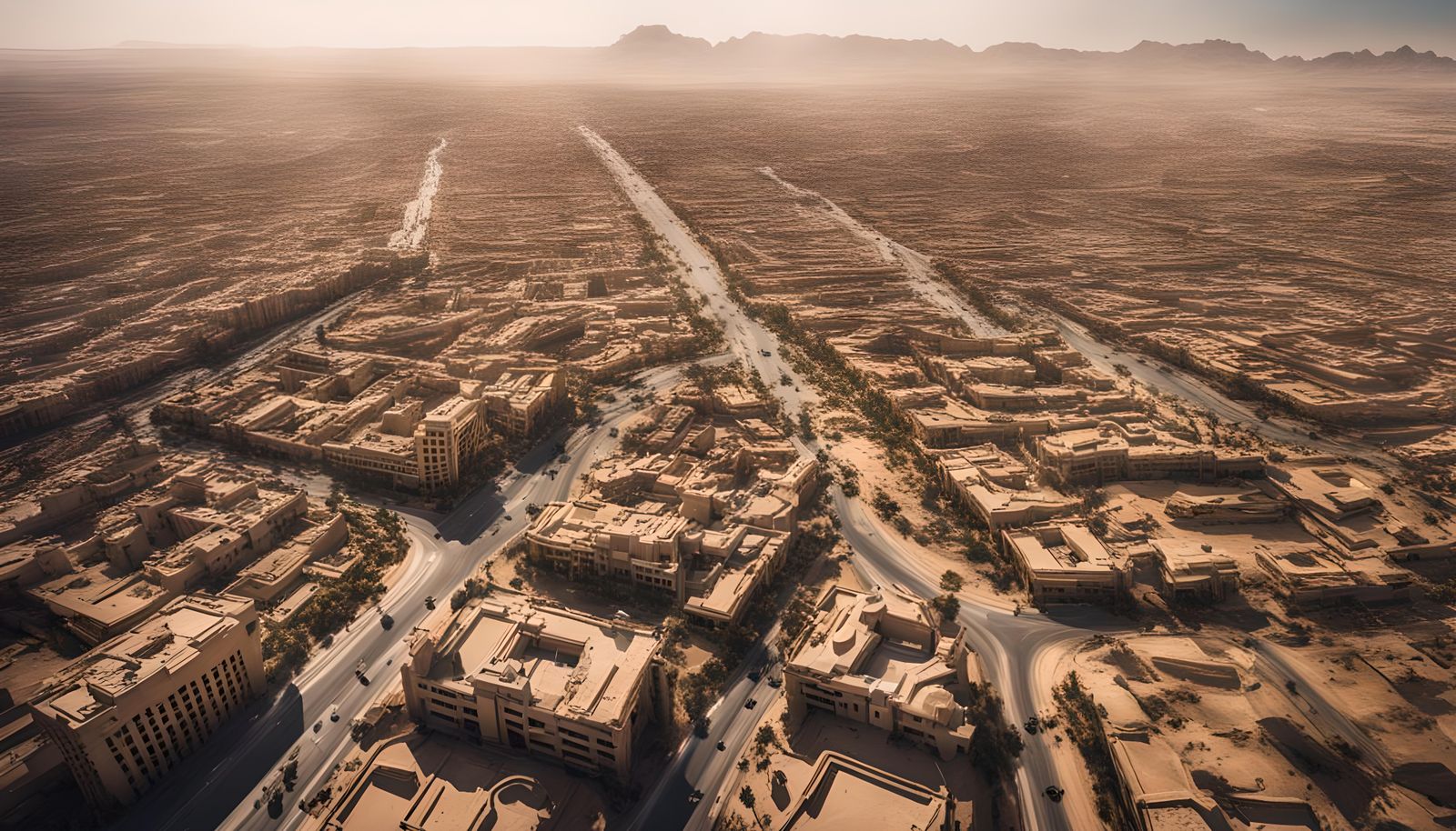 An overpopulated jammed touristic city in a desert place.from above 2 ...