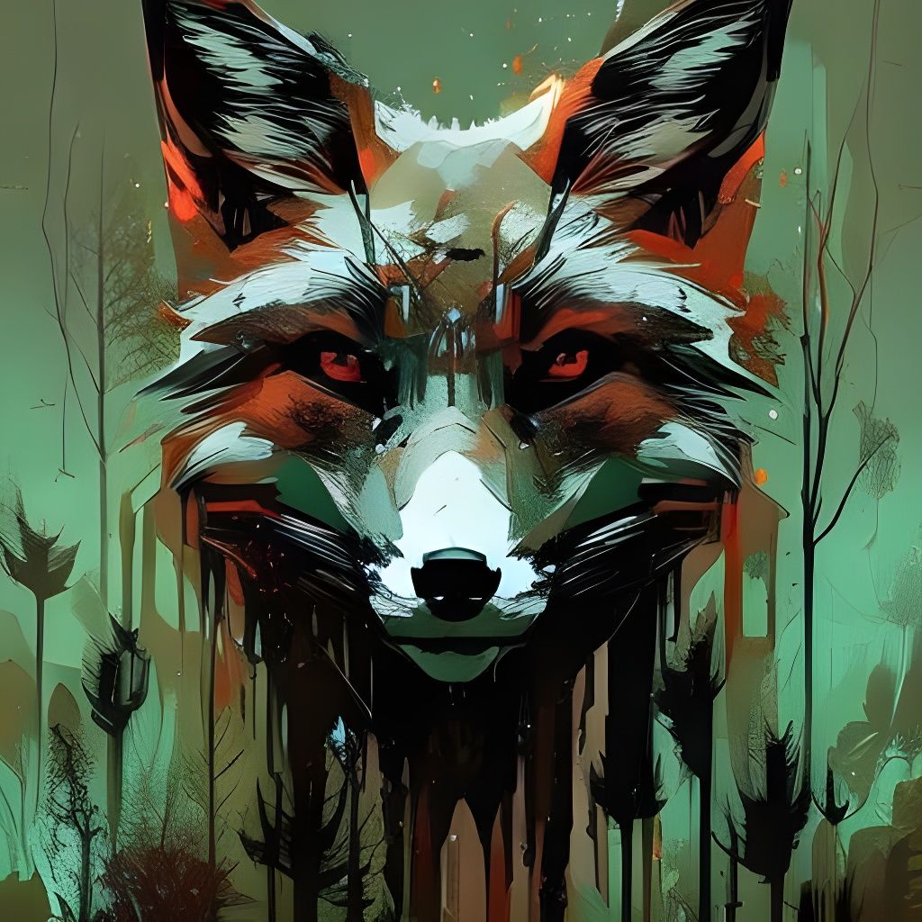 Creepy Forest Fox - AI Generated Artwork - NightCafe Creator
