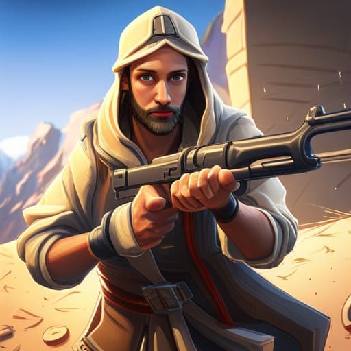 fortnite jesus with ak47 - AI Generated Artwork - NightCafe Creator