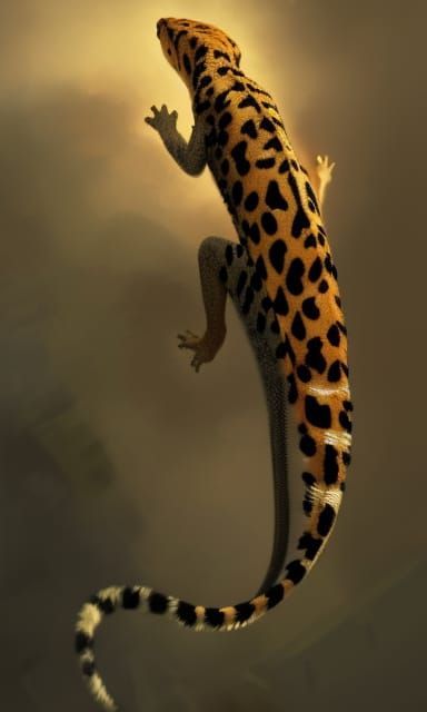 spotted leopard gecko, thick tail, a masterpiece, 8k resolution, dark ...