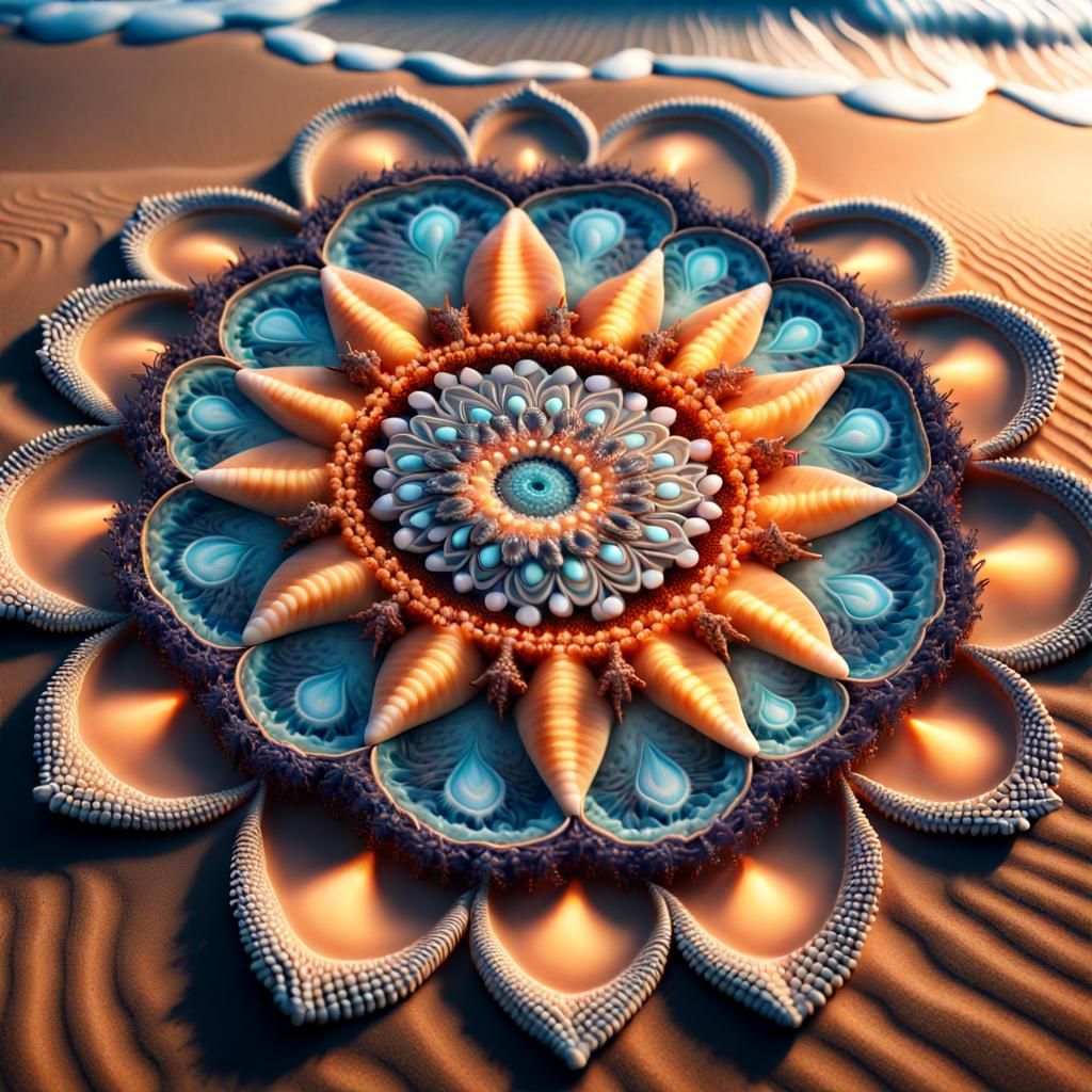 On the shell beach - AI Generated Artwork - NightCafe Creator