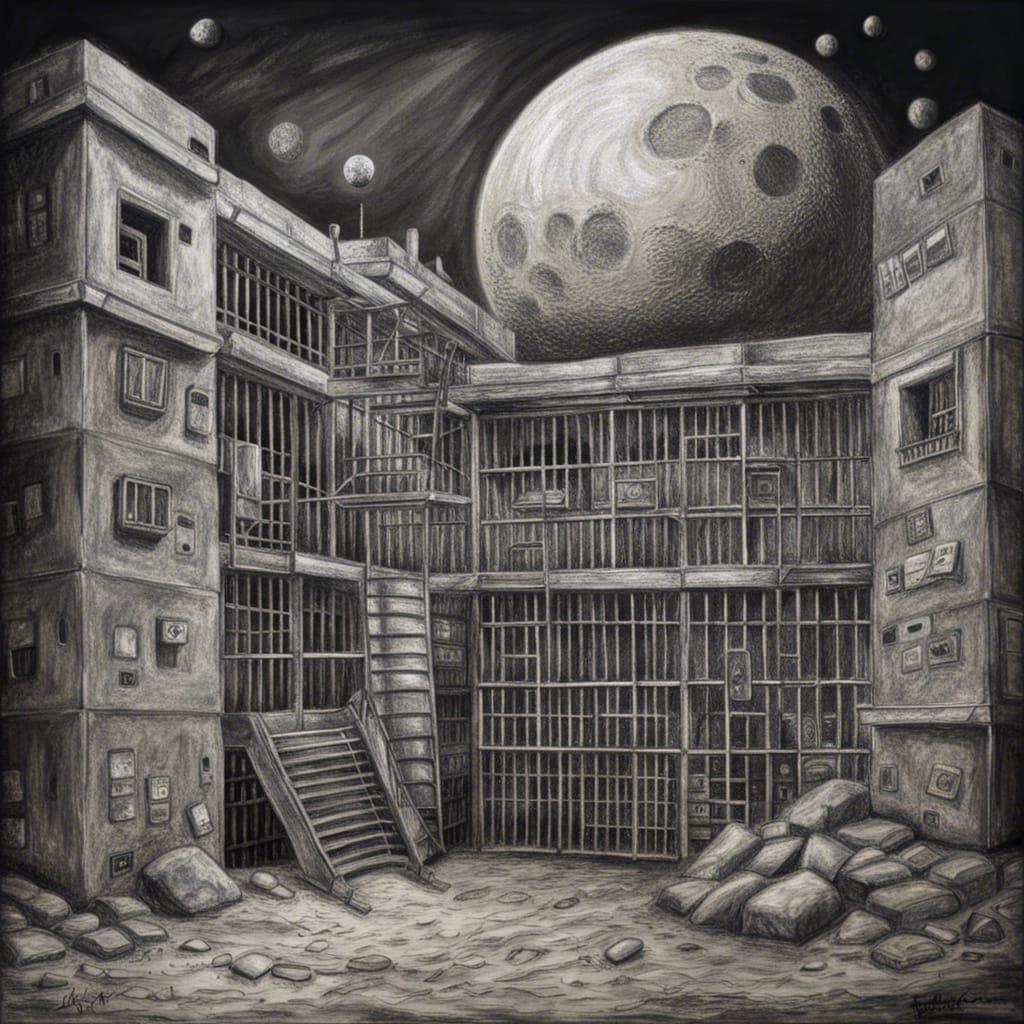 maximum security prison on the moon - AI Generated Artwork - NightCafe ...