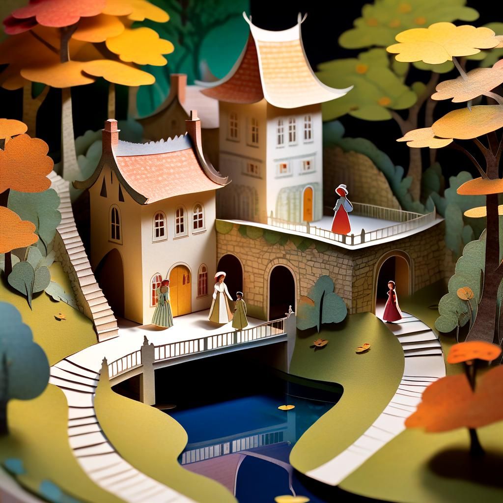 papercut scenery - AI Generated Artwork - NightCafe Creator