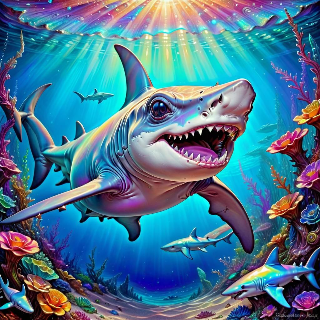 Cute Hammerhead Shark, adorable, kawaii, beautiful, dreamcore ...