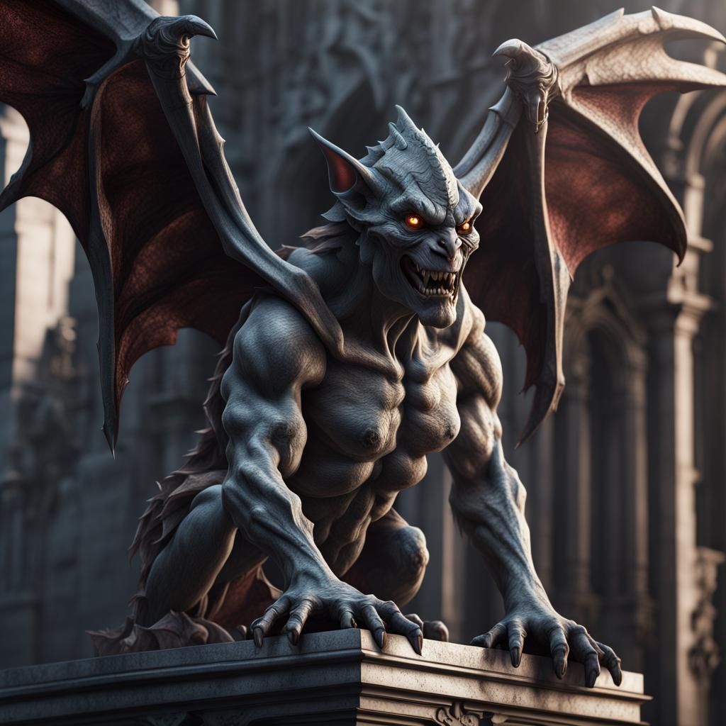 hyperrealistic metal gargoyle - AI Generated Artwork - NightCafe Creator