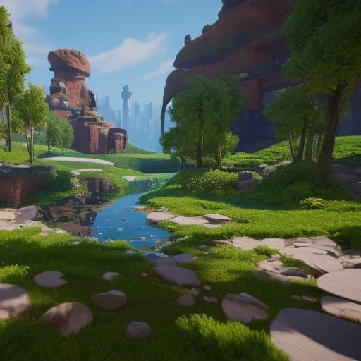 a view of the fifth dimension, made 8K polygons, Unreal Engine 5, Path ...