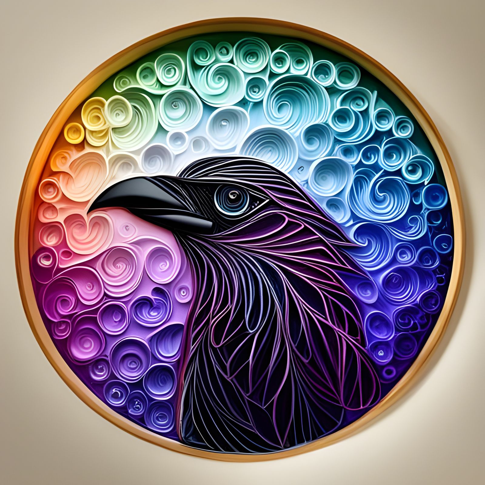 Paper Quilled Raven - AI Generated Artwork - NightCafe Creator