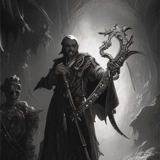 A pirate captain lich, wielding a jeweled cutlass. - AI Generated ...