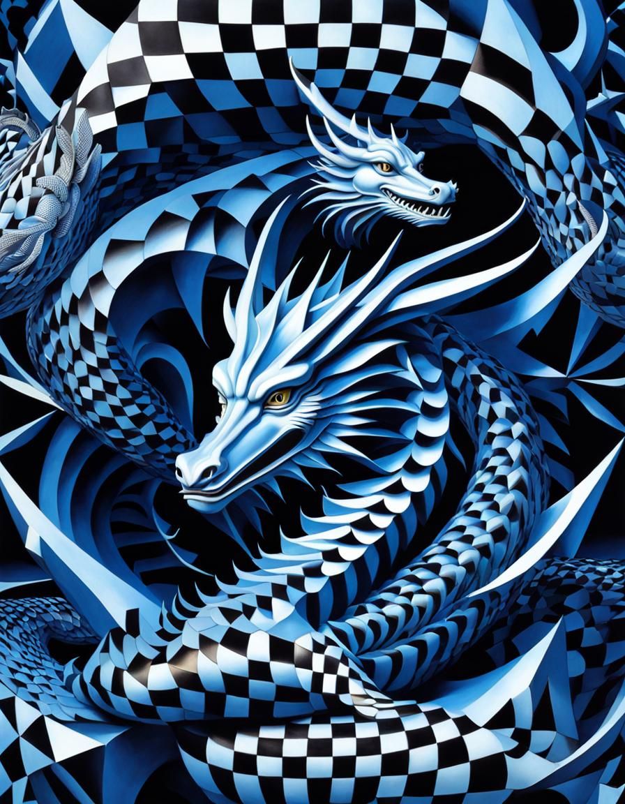 Optical Illusion Dragons - AI Generated Artwork - NightCafe Creator